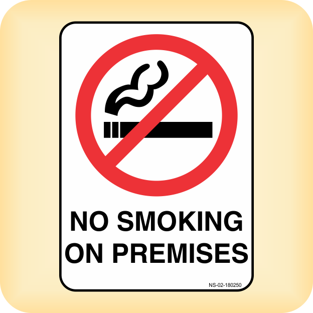 Sticker – No Smoking on Premises. – Klein Signs