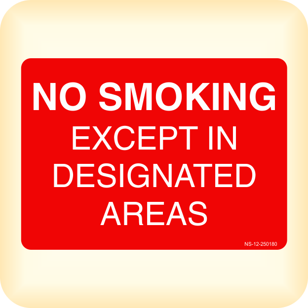 Sign – No Smoking – Except in Designated Areas. – Klein Signs