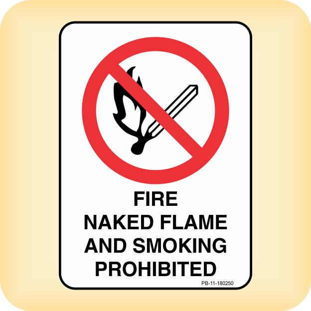 Sign – Fire, Naked Flame and Smoking Prohibited. – Klein Signs