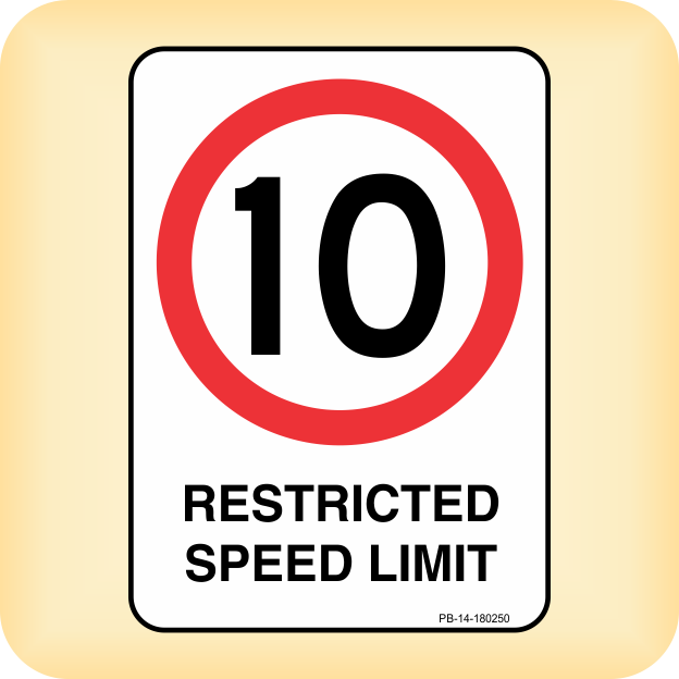 Sticker – Restricted Speed Limit – 10. – Klein Signs