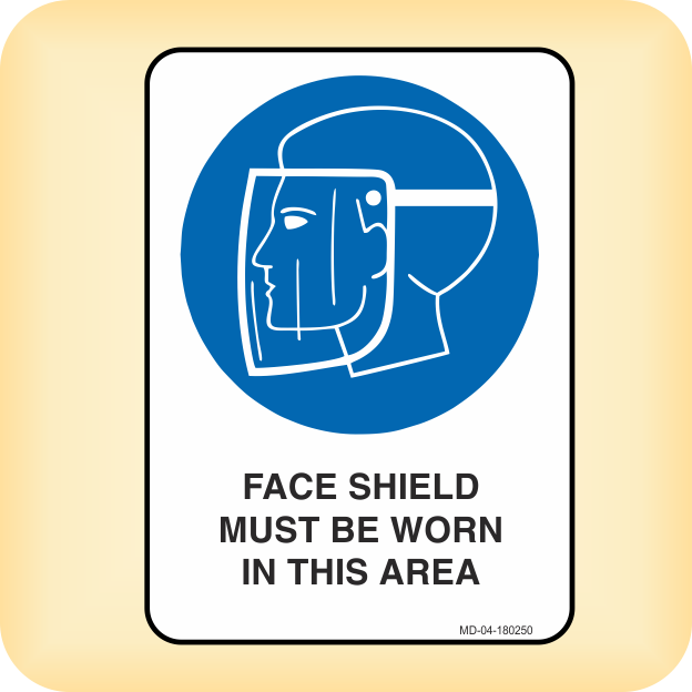 Sticker – Face Shield Must be Worn in This Area. – Klein Signs